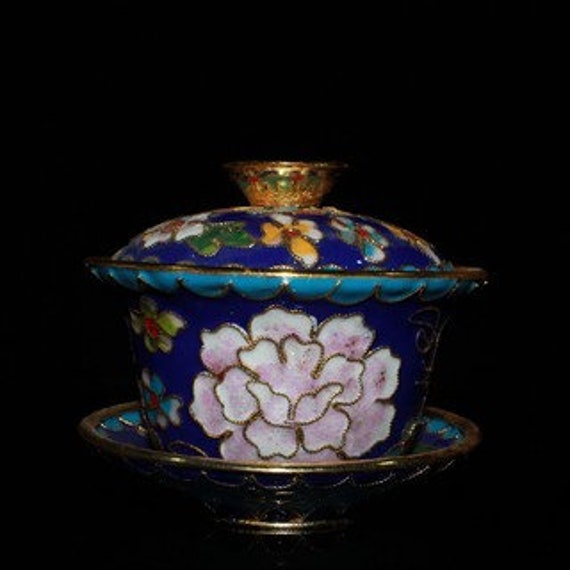 Early Collection of Red Copper Cloisonne Filigree Covered - Etsy