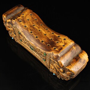 Chinese Antique Natural Rosewood Inlaid With Gems Pillow Box, Pure ...