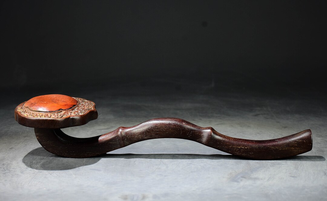 Chinese Antique Pure Hand Carved Natural Rosewood Ruyi Statue Home ...