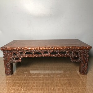 Chinese Pure Hand Carved Natural Rosewood Small Tea Table Decoration ...