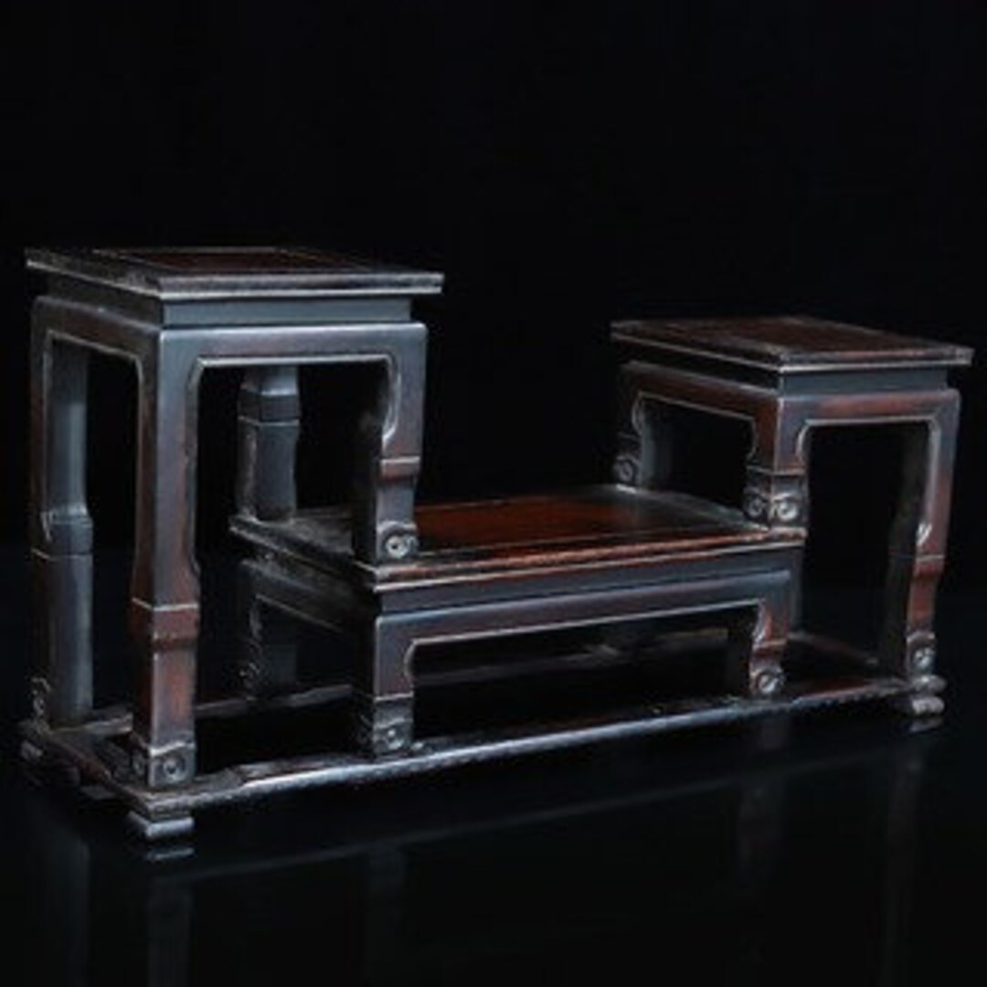 Chinese Antique Natural Rosewood Bogu Frame Vase Shape Display Stand ...