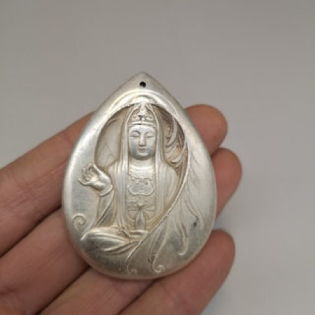 China's Tibet Silver Carving Guanyin Pendant With Meticulous Carving - Etsy Australia
