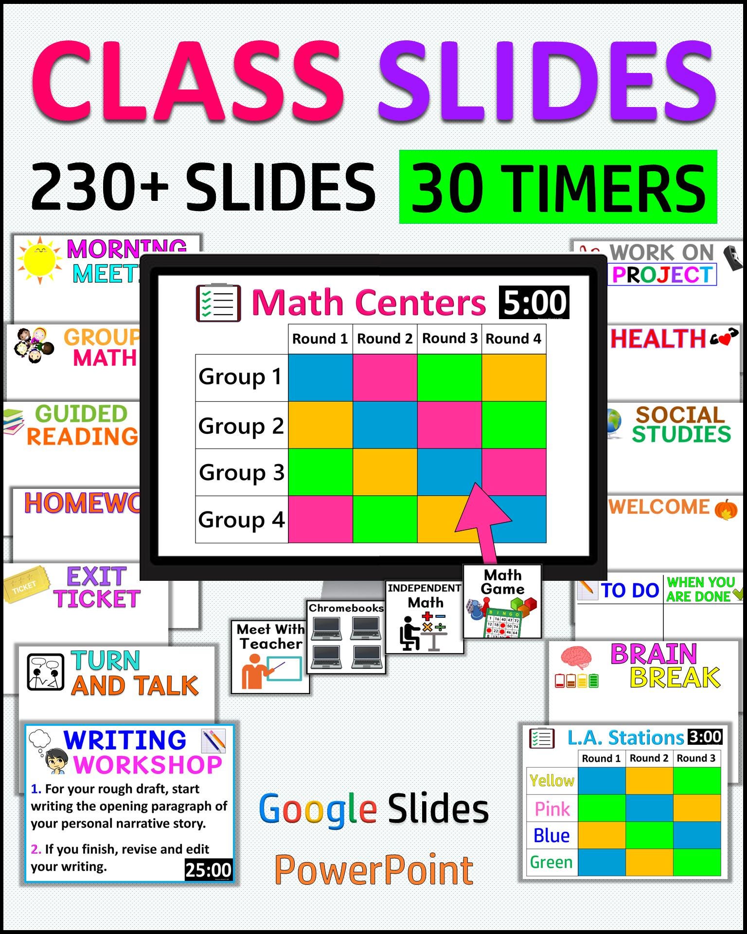 Classroom Slides With Timers, Daily Google Slides, Templates for Class ...