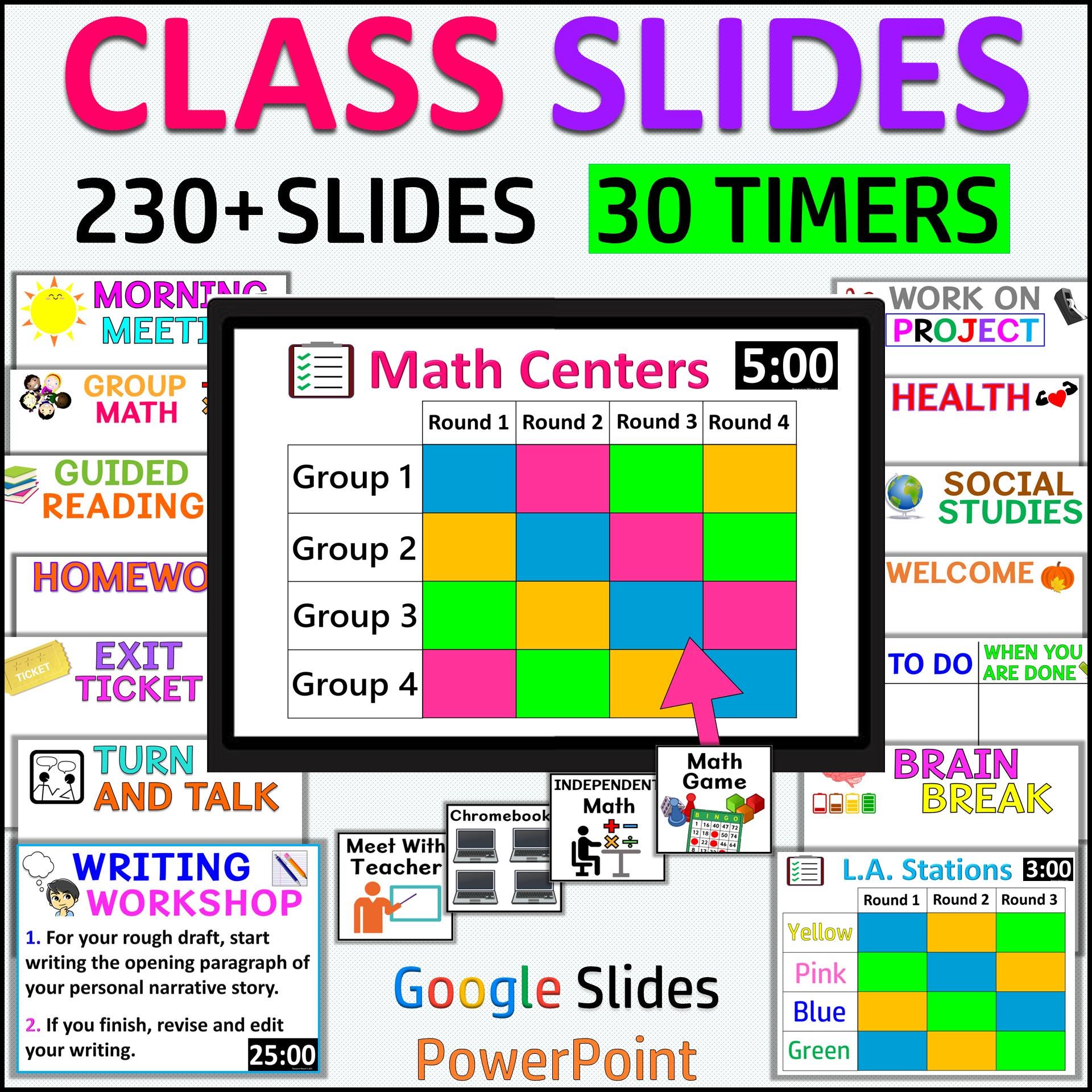 Classroom Slides With Timers, Daily Google Slides, Templates for ...