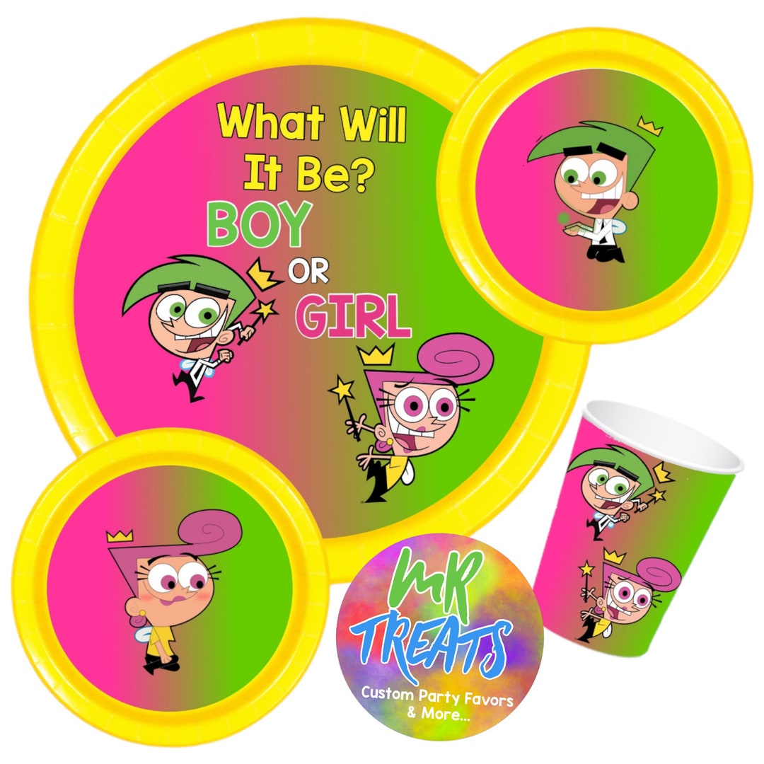 Fairly Oddparents Wanda or Cosmo Gender Reveal Table Decor - Etsy