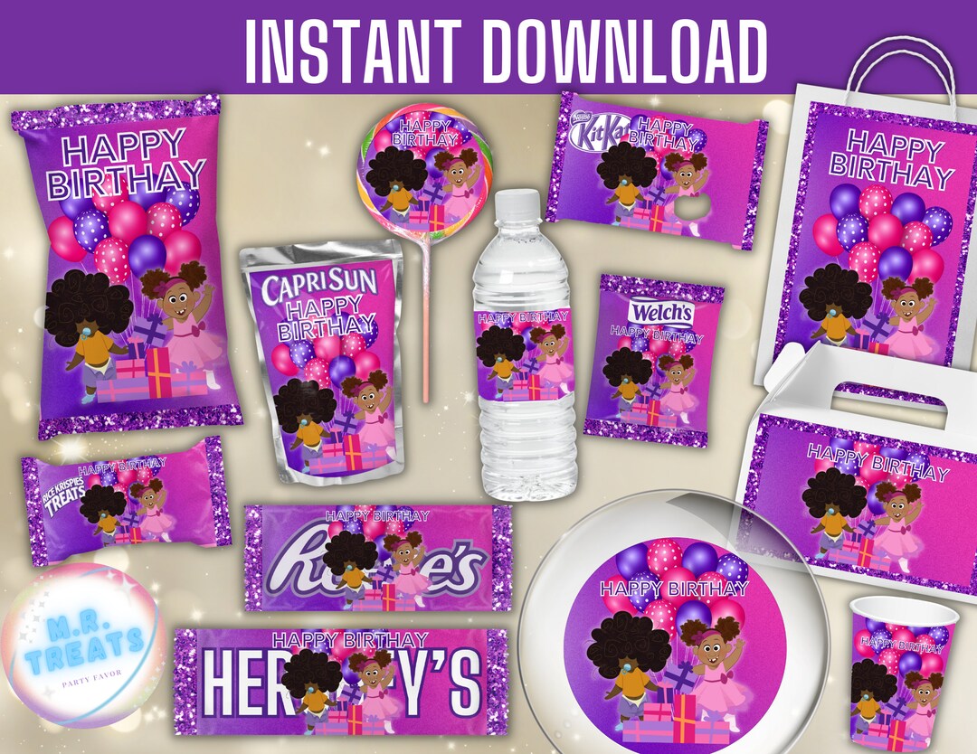 Bebe and Cece Proud Family Theme Birthday Favors Instant Downloads ...
