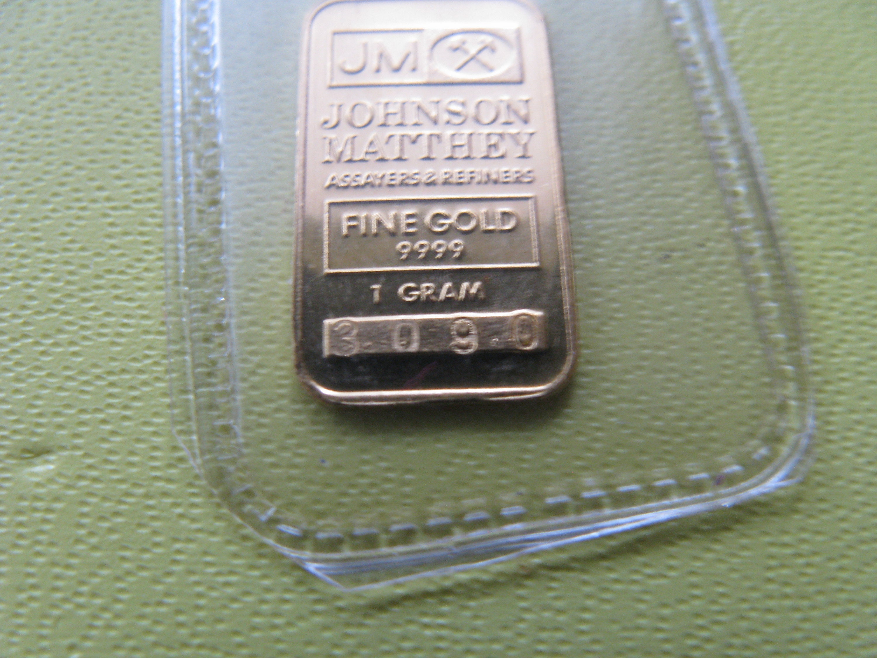 1 Gram JM Johnson Matthey 9999 Gold Bar Serial 3090 - Etsy