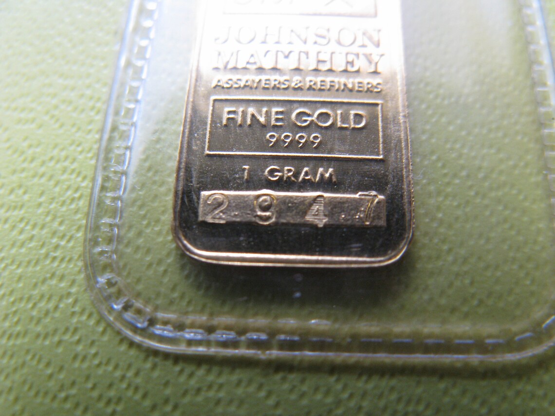 1 Gram JM Johnson Matthey 9999 Gold Bar Serial 2947 Sealed - Etsy