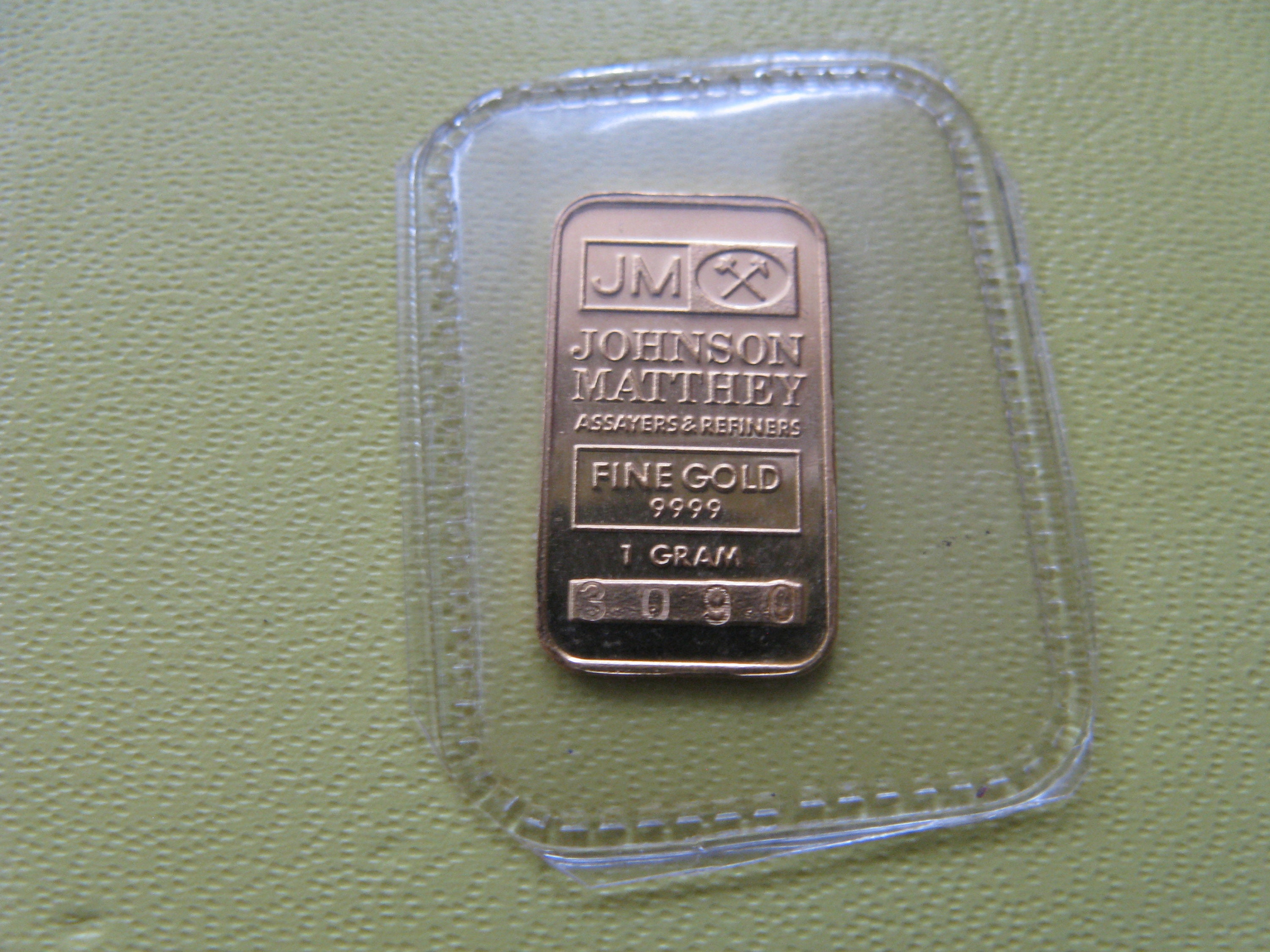 1 Gram JM Johnson Matthey 9999 Gold Bar Serial 3090 - Etsy