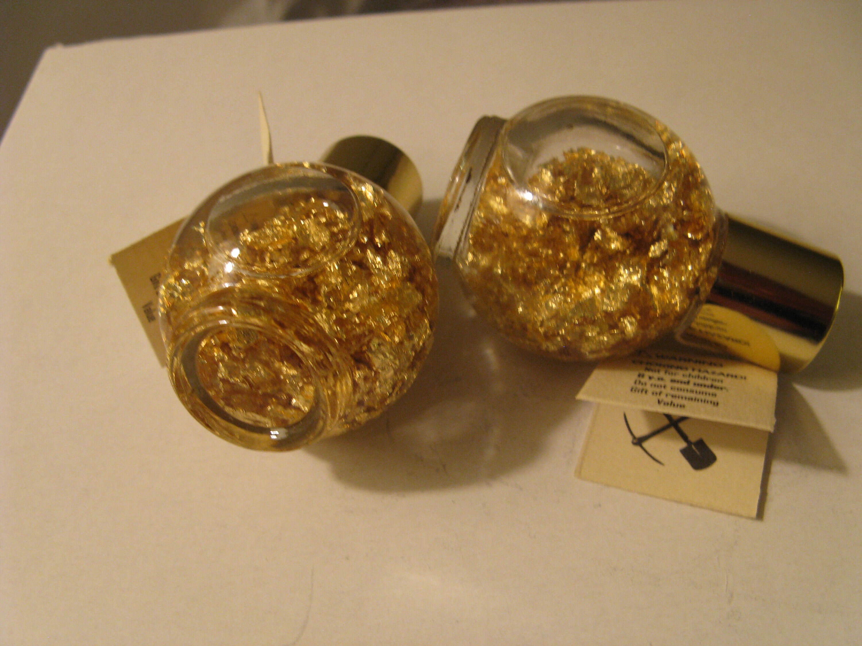 2 X 24 Karat Genuine GOLD Flakes Glass Vial Bottles - Etsy