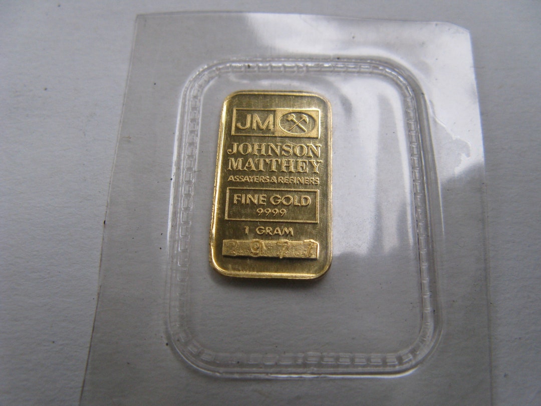 1 Gram JM Johnson Matthey 9999 Gold Bar Serial 2977 - Etsy
