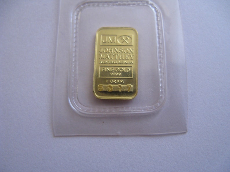 1 Gram JM Johnson Matthey 9999 Gold Bar Serial 5317 - Etsy