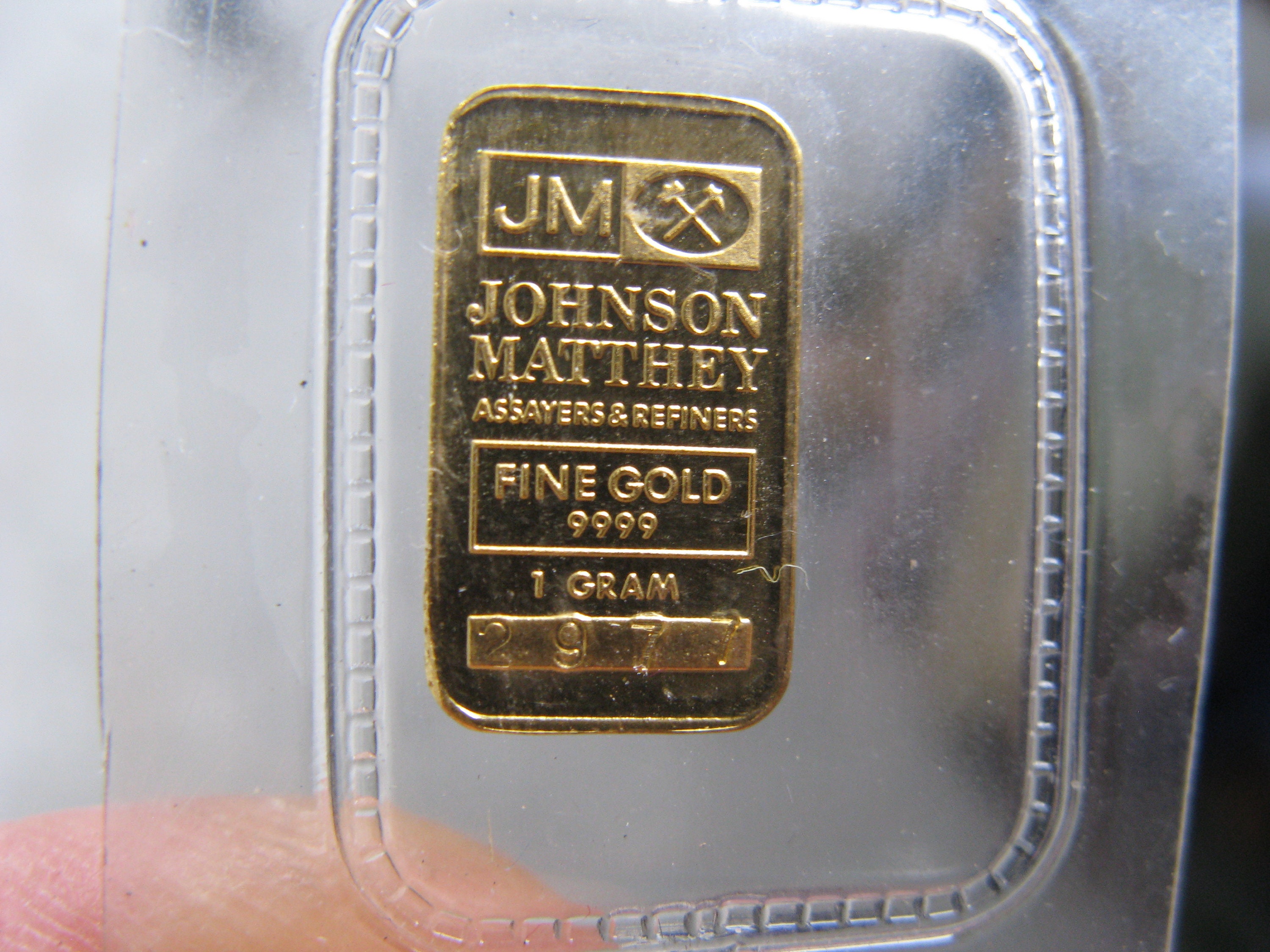 1 Gram JM Johnson Matthey 9999 Gold Bar Serial 2977 - Etsy