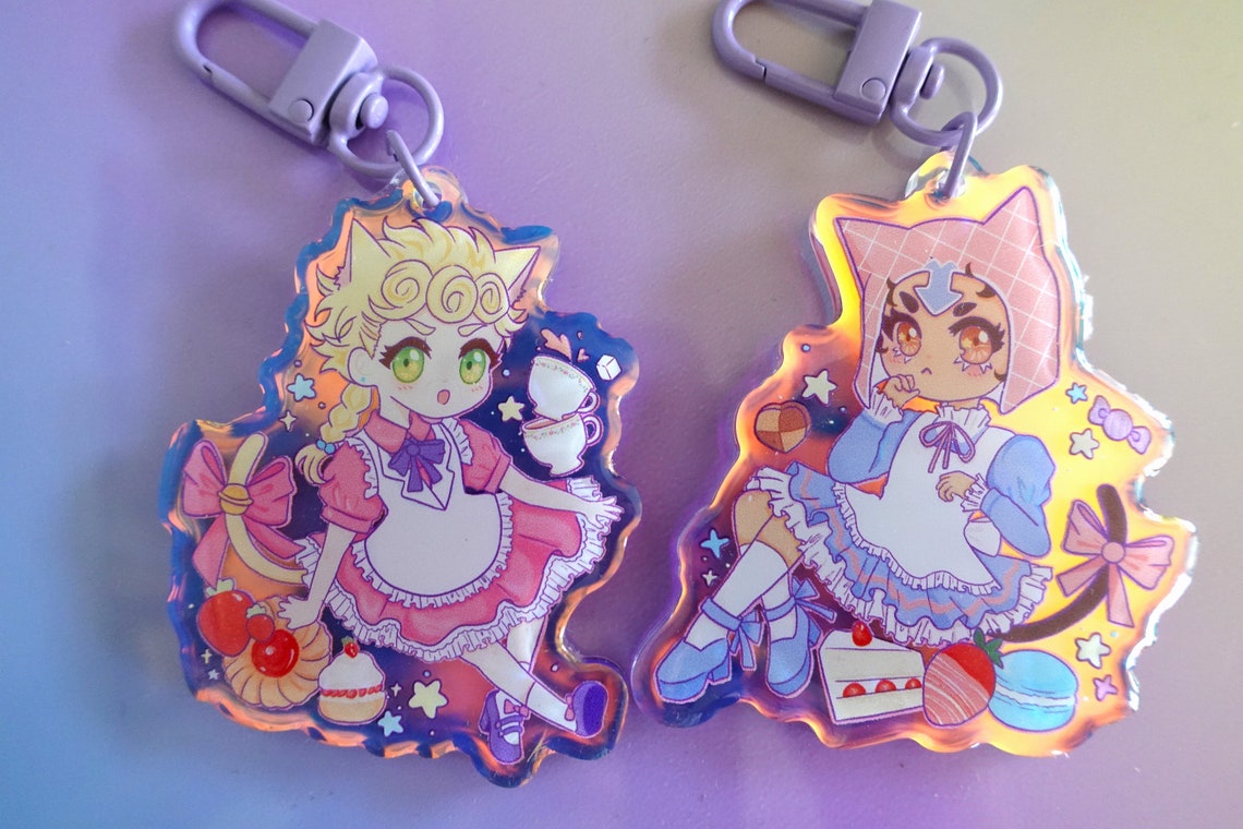 Giorno and Mista Catboy Maid Charms - Etsy