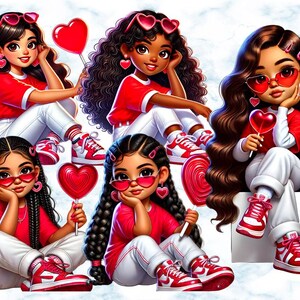 8 Adorable Latina Girl Clipart Bundle | Digital Download of Cute Little ...