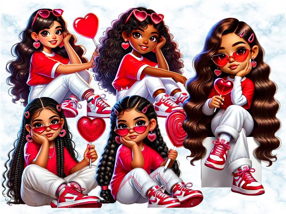 Latina Girl Clipart Bundle | 3D Hispanic Chica PNG (digital Download ...
