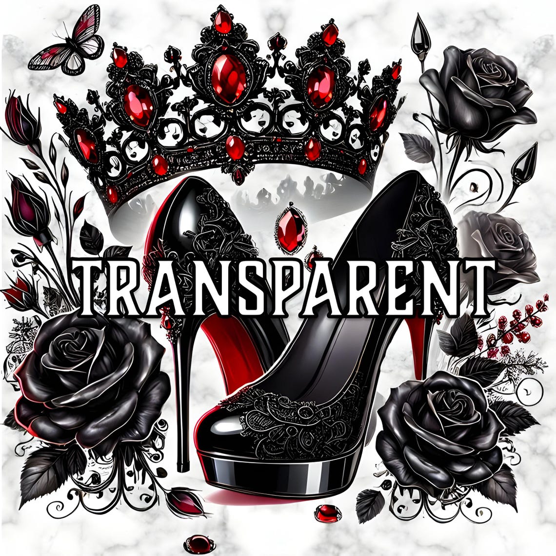 Gothic Glam High Heel Clipart: Dark Red Roses (digital Download) - Etsy