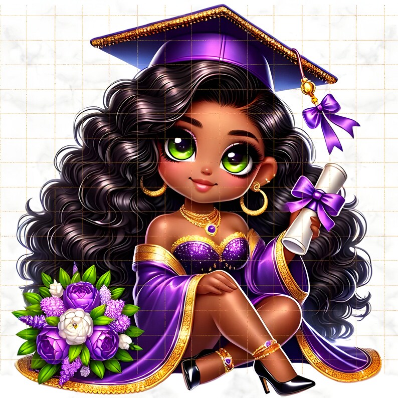 2025 Graduation Clipart: Black Girl Graduate PNG (digital Download) - Etsy