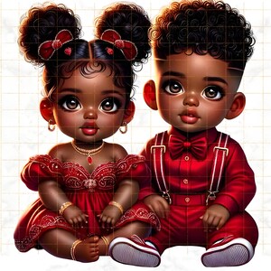 Cute Black Kids Clipart, 9 Afro Children Illustration PNG, Adorable ...