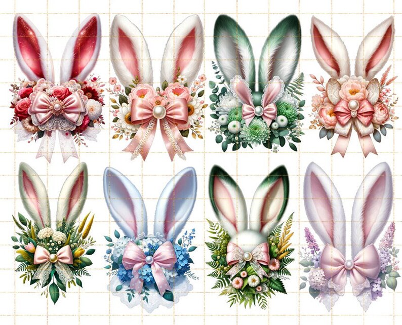Easter Bunny Ears Clipart, Happy Easter Sticker, Scrapbook, Festive ...