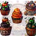 Halloween Cupcakes Clipart Set, Spooky Cupcake PNG, Transparent Files ...