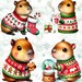 Watercolor Christmas Capybara Clipart: Festive Animal Stickers (digital ...