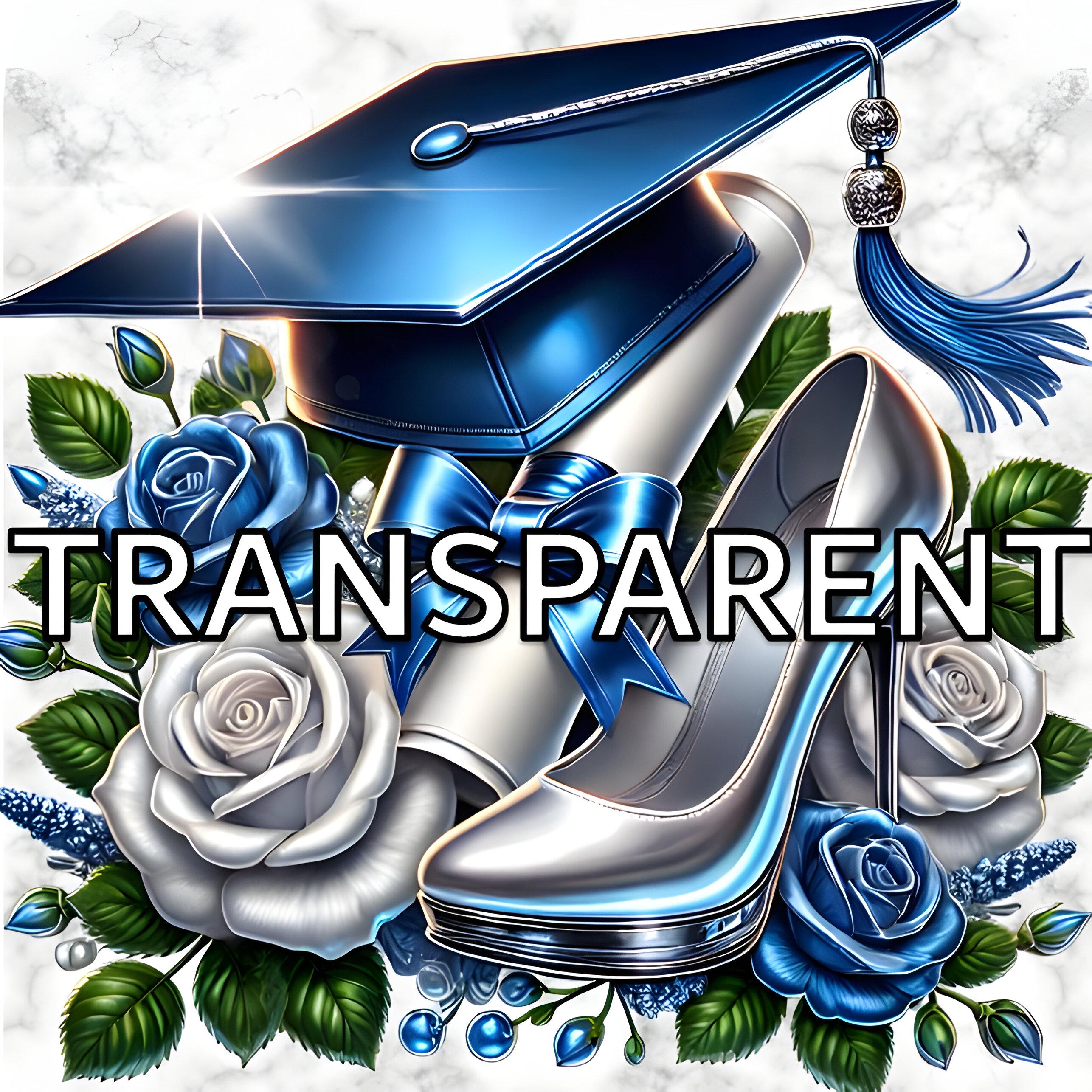 Blue Silver Graduation Clipart Bundle: PNG Graphics (digital Download ...