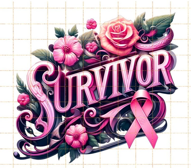 Survivor Cancer Awareness PNG, Breast Sublimation Graphics, Survivor ...