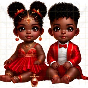 Cute Black Kids Clipart, 9 Afro Children Illustration PNG, Adorable ...