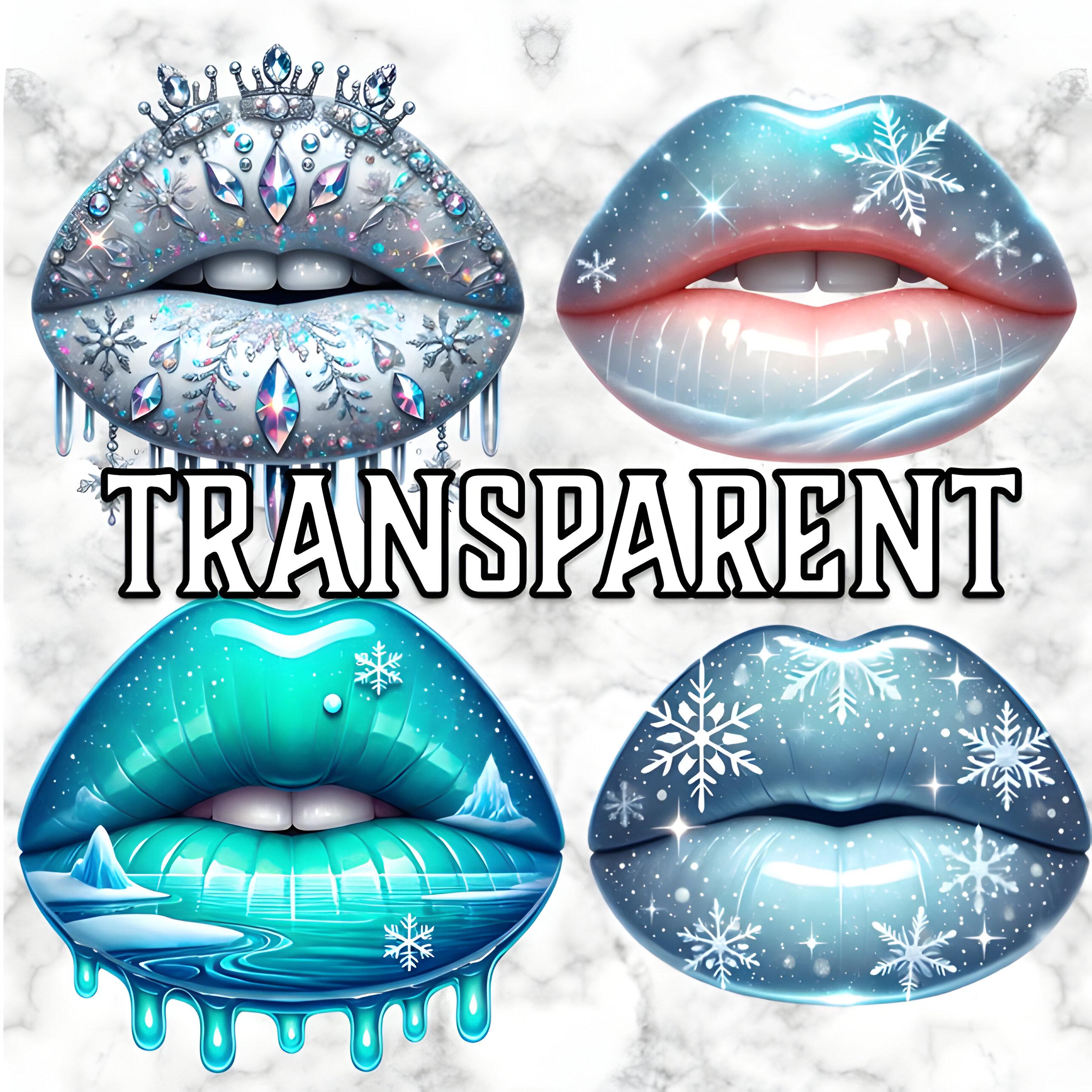 Frozen Lips Clipart: Icy Winter Glam PNG Bundle (digital Download) - Etsy