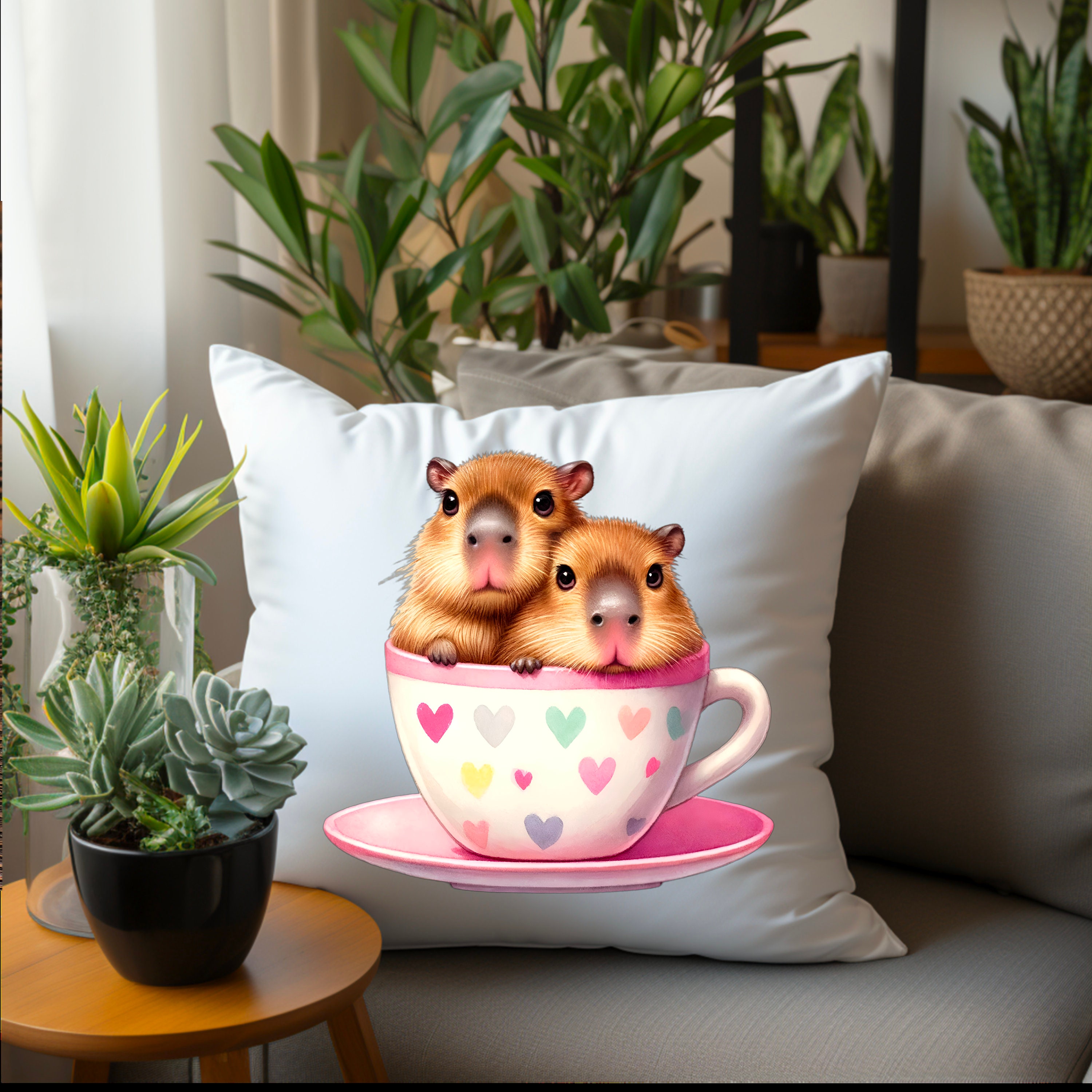 Watercolor Cute Capybara Clipart, Pink Capybara Transparent PNG ...