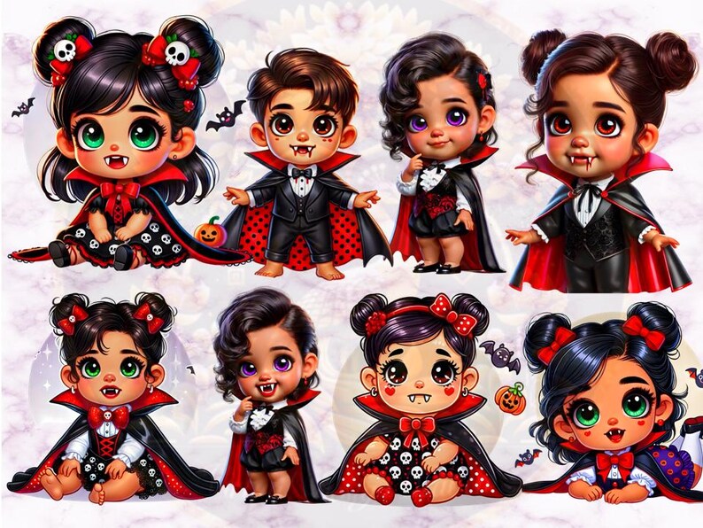 Latina Baby Vampire PNG Clipart, 26 Halloween Sublimation Designs, Cute ...