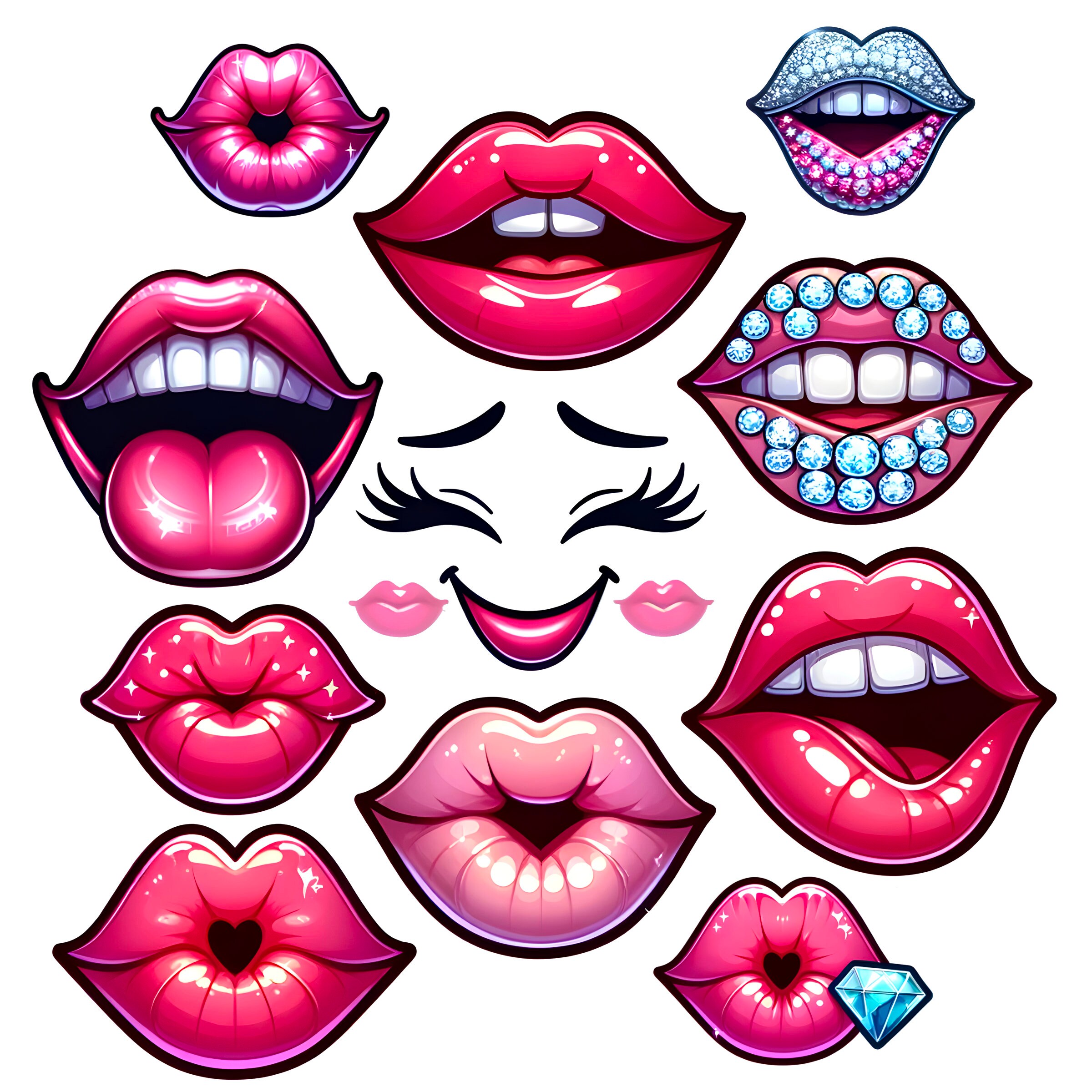 Cartoon Lips Clipart,diamond Lips Cartoon Clipart, 82 PNG Files ...
