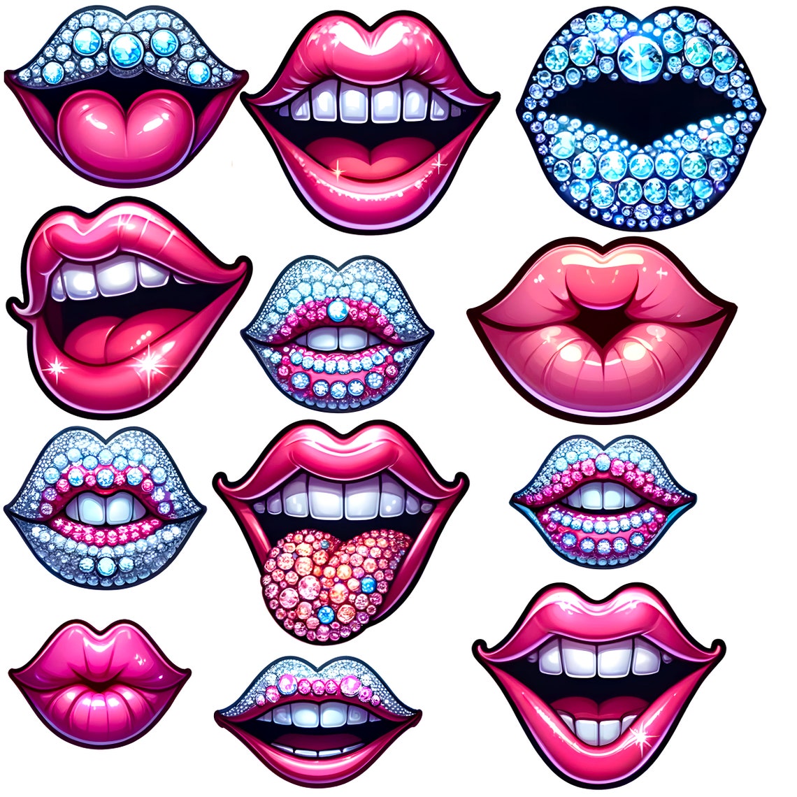 Cartoon Lips Clipart,diamond Lips Cartoon Clipart, 82 PNG Files ...