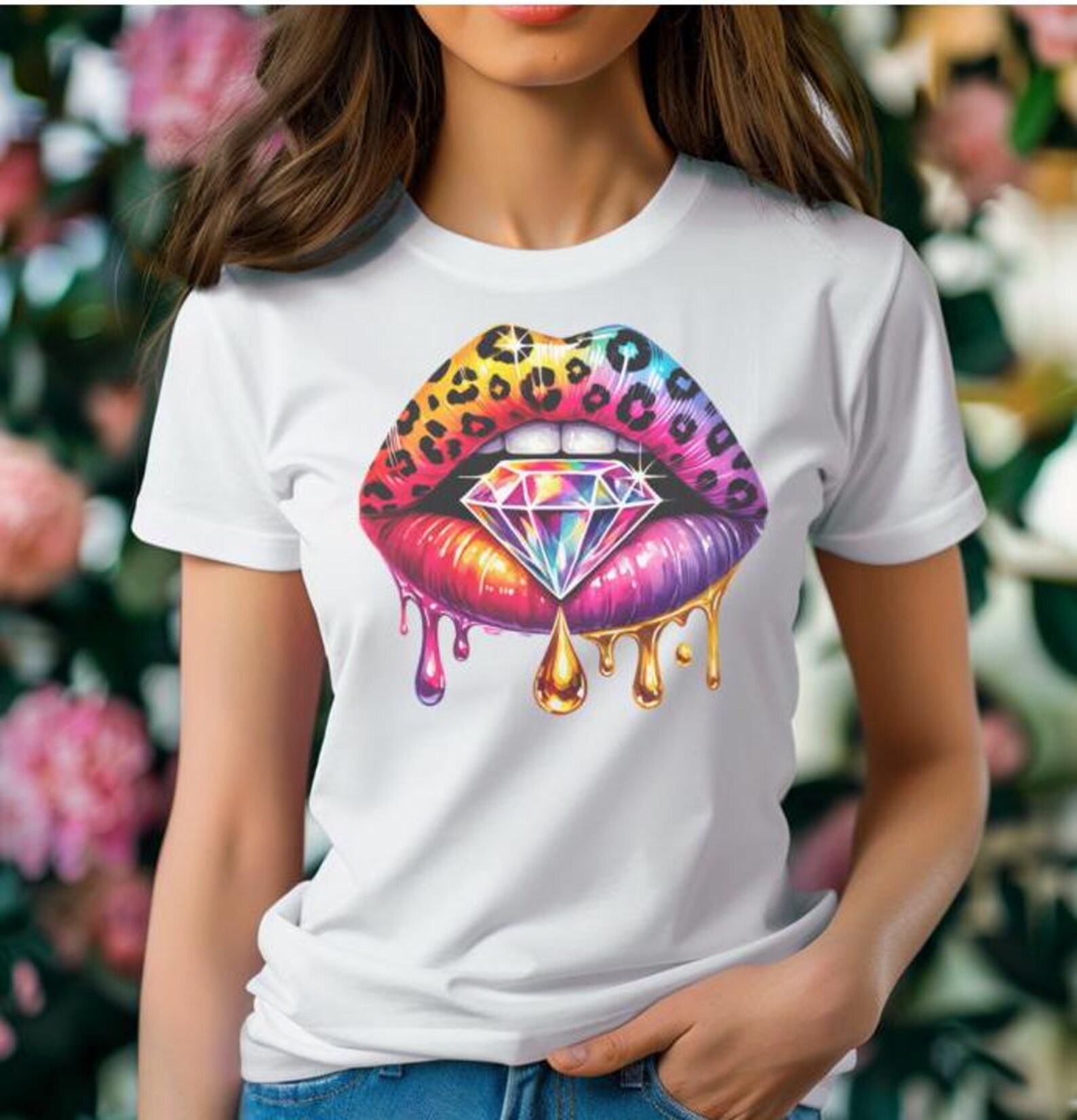 Rainbow Leopard Lips Clipart Bundle | Vibrant Watercolor Dripping Lips ...