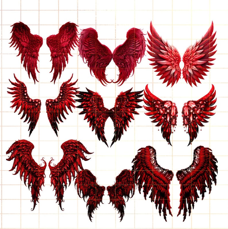 Red Wings Clipart,part1, 32 Transparent Png,wings Png, Angel Wings ...