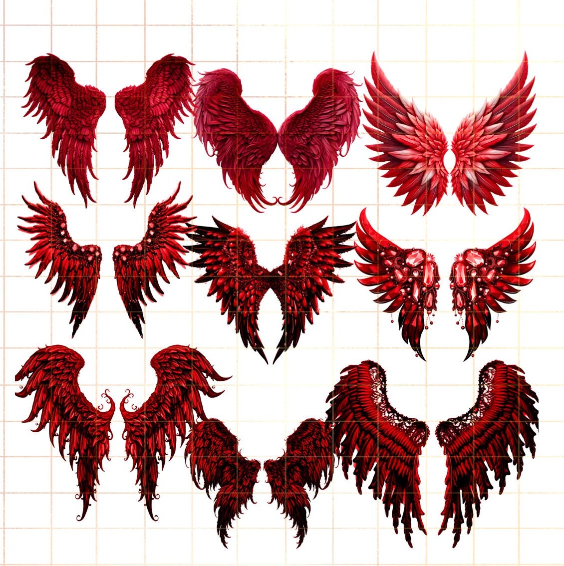 Red Wings Clipart,part1, 32 Transparent Png,wings Png, Angel Wings ...