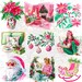 Watercolor Christmas Clipart Bundle: Pink & Green Holiday PNG, JPG ...