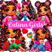 26 Cute Latina Girl Clipart Set, Colorful Digital Graphics, Sweet Candy ...