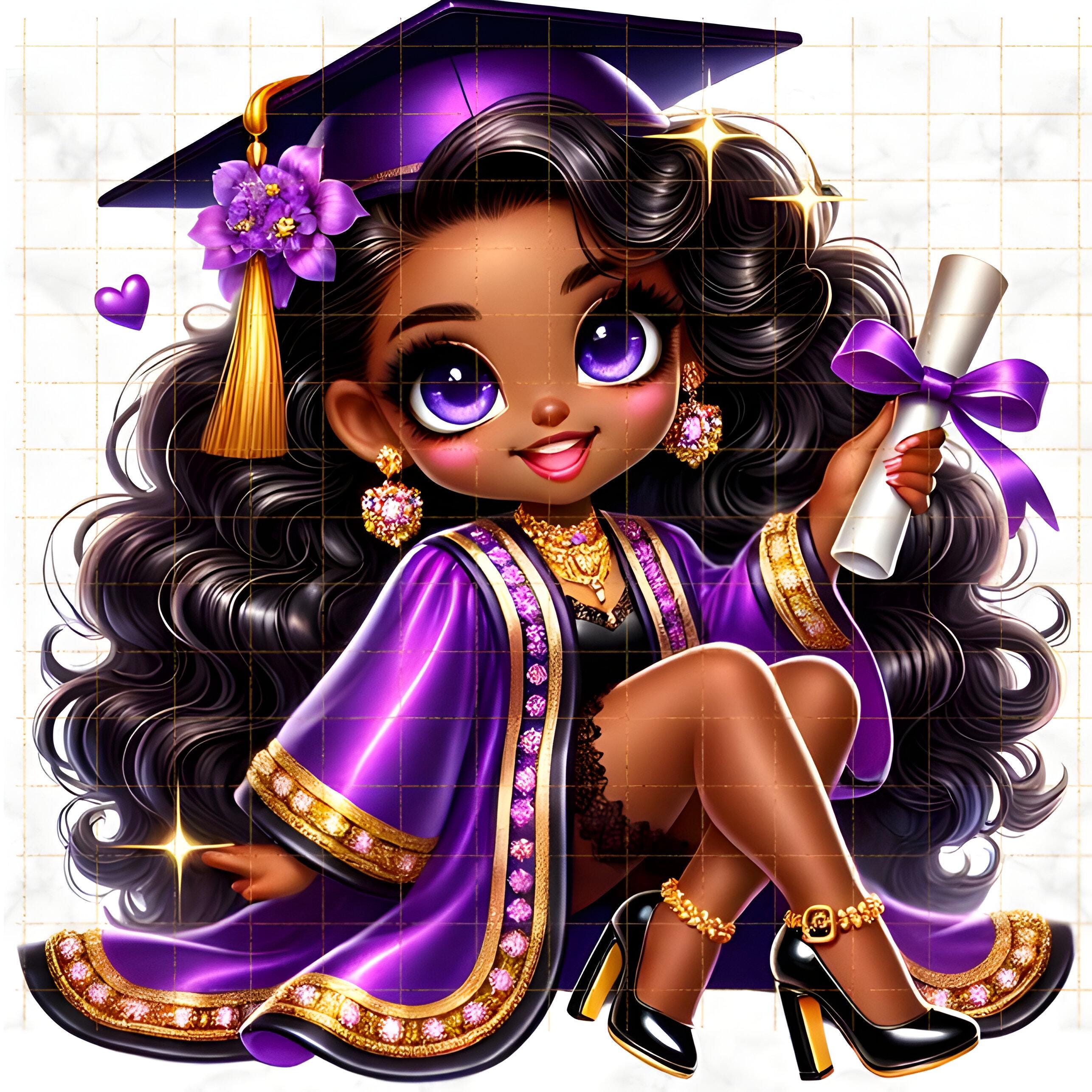 2025 Graduation Clipart: Black Girl Graduate PNG (digital Download) - Etsy