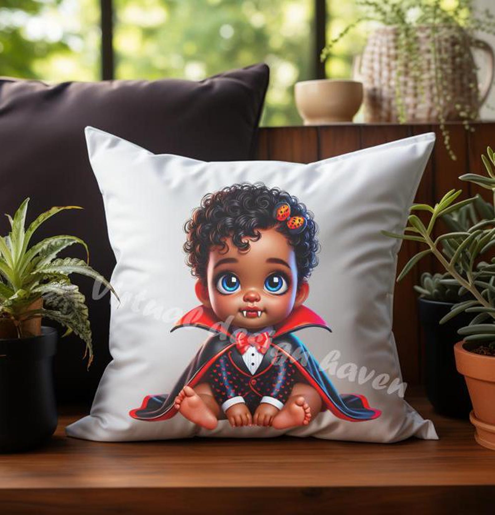 African American Vampire Baby Girl Clipart: Halloween Digital Art (PNG ...