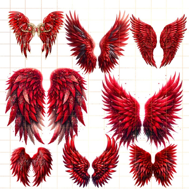 Red Wings Clipart,part1, 32 Transparent Png,wings Png, Angel Wings ...