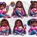20 Cute African American Girl Clipart Bundle, Bright and Colorful ...