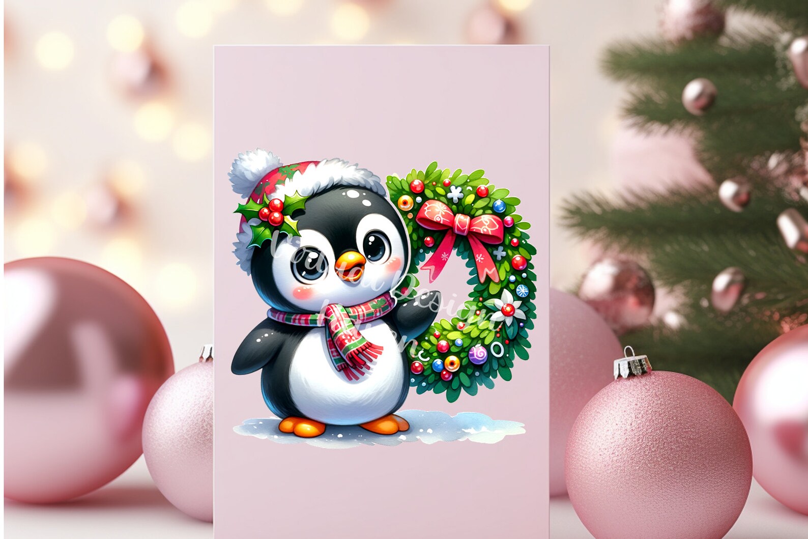 42 Cute Christmas Penguin Clipart Bundle,watercolor Penguin,festive ...