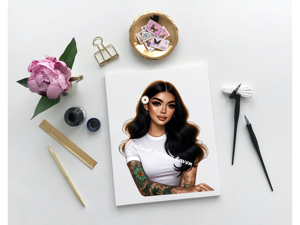 Flower Chicana PNG, Daisy Latina Clipart, Fashion Sticker, Chingona ...