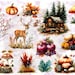 Clipart, Digital, PNG, Watercolor Fall Elements, Planner Clipart ...