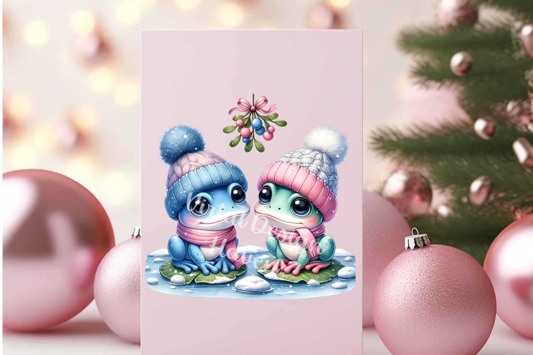 Cute Winter Frogs,christmas Frogs Clipart, Cute Watercolor, Commercial ...