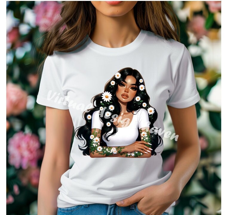 Flower Chicana PNG, Daisy Latina Clipart, Fashion Sticker, Chingona ...