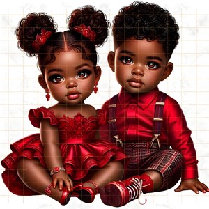 Cute Black Kids Clipart, 9 Afro Children Illustration PNG, Adorable ...