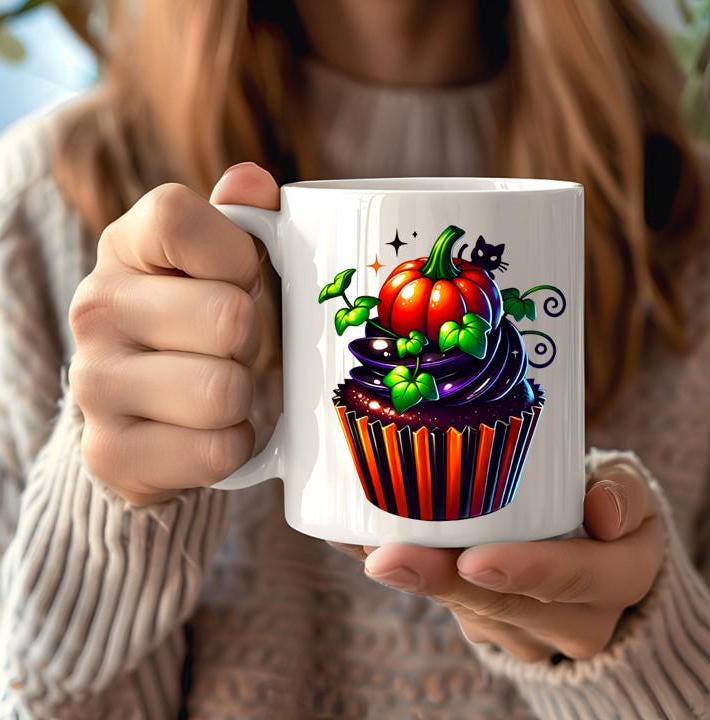 Halloween Cupcakes Clipart Set, Spooky Cupcake PNG, Transparent Files ...